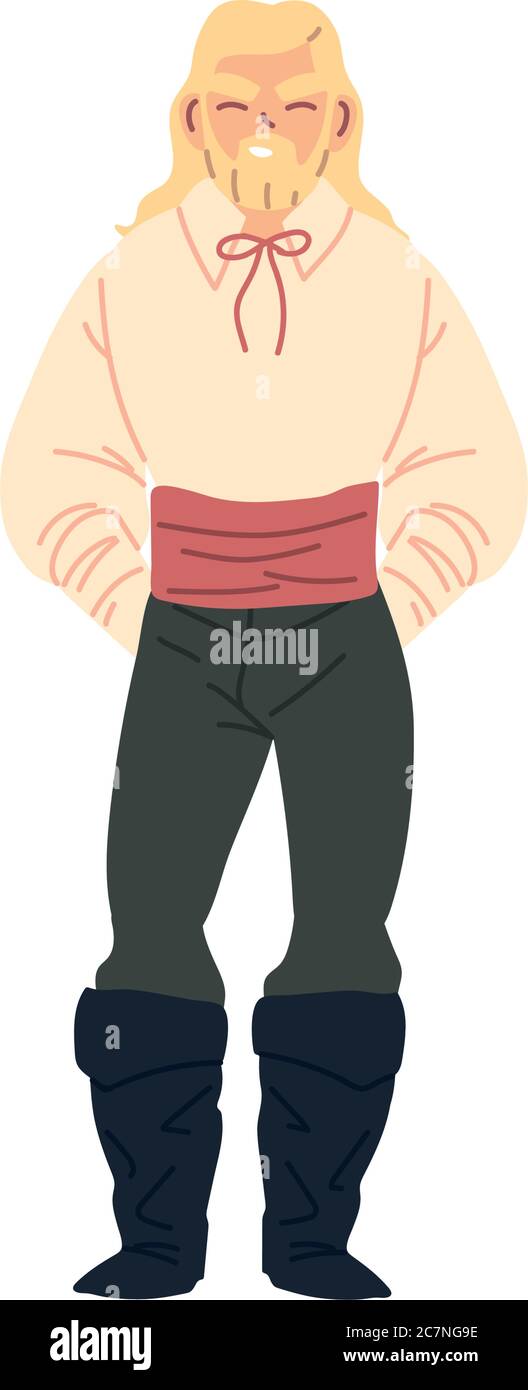 Medieval man cartoon design of Kingdom and fairytale theme Vector ...
