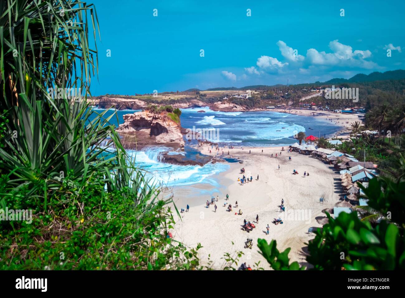 The beauty of Klayar Beach with its unique coral stones and coconut ...