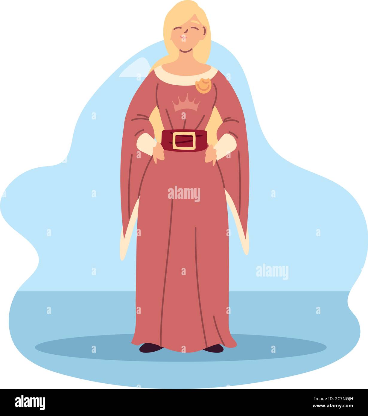 Medieval princess with red dress design of Kingdom and fairytale theme ...