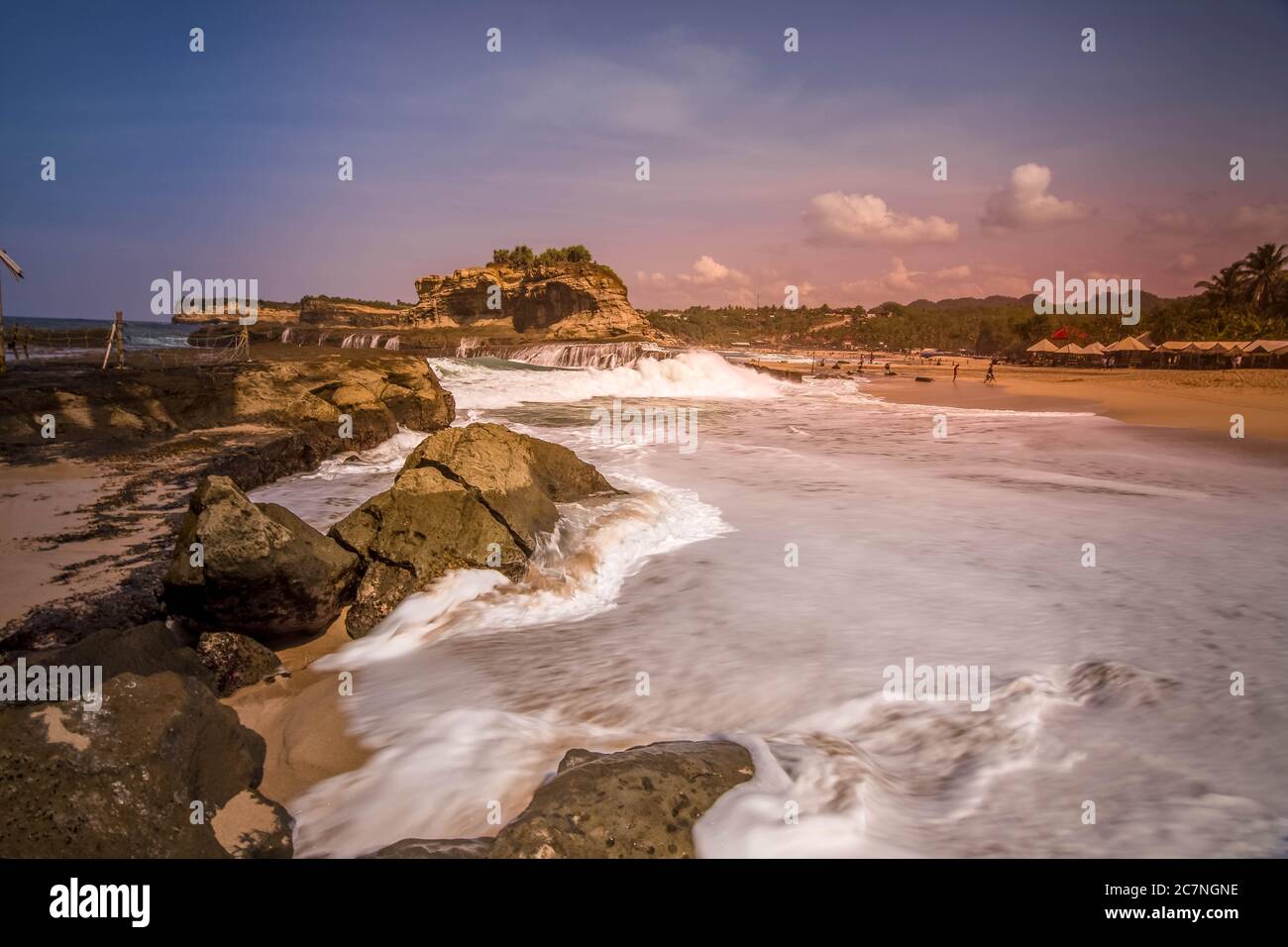 The beauty of Klayar Beach with its unique coral stones and coconut ...