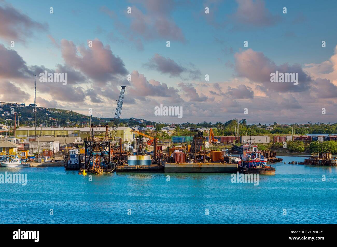 Industrial Freight Dock at Dusk Stock Photo - Alamy