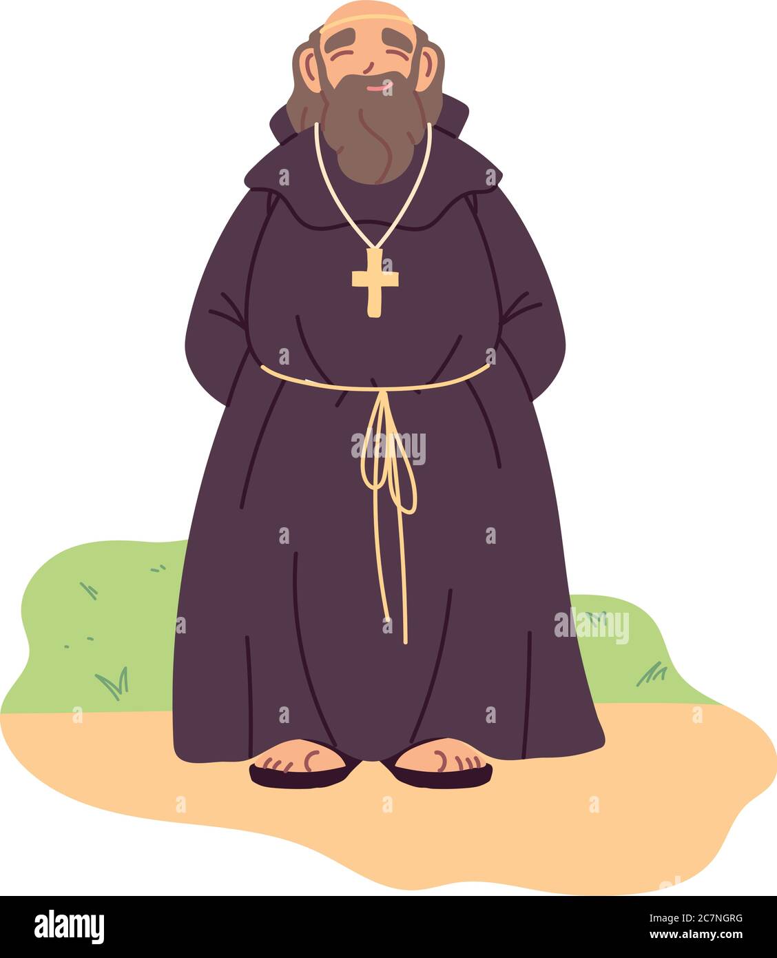 Medieval priest man design of Kingdom and fairytale theme Vector ...