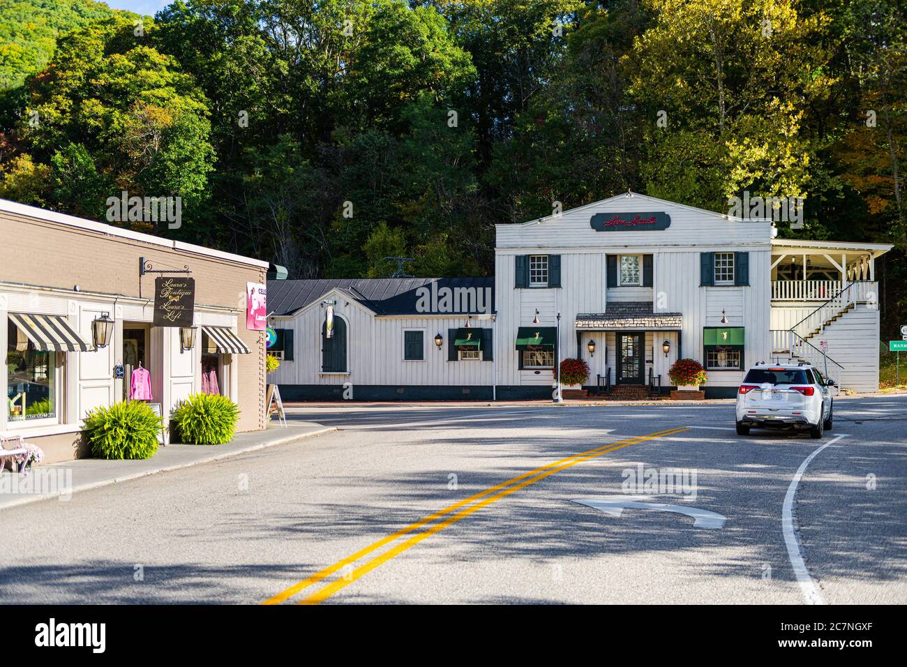 Hot Springs, USA - October 18, 2019: Historic downtown in small town ...