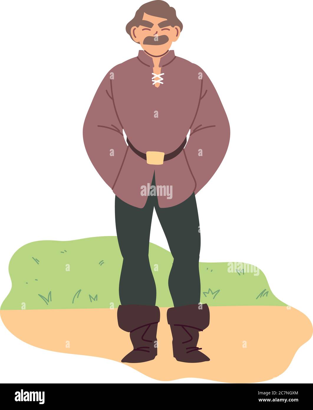 Medieval man cartoon design of Kingdom and fairytale theme Vector ...