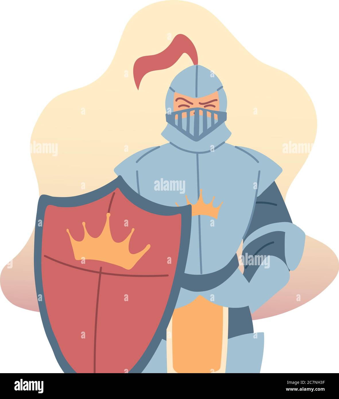 Medieval knight man with shield design of Kingdom and fairytale theme ...