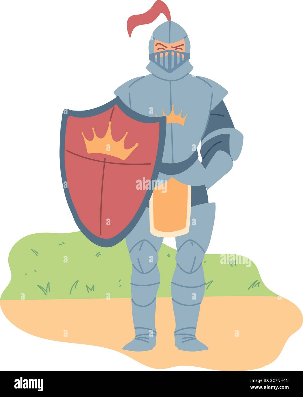 Medieval knight man with shield design of Kingdom and fairytale theme ...