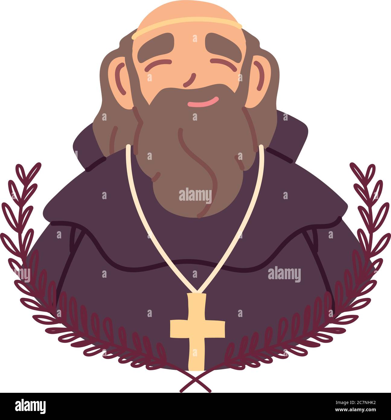 Medieval priest man design of Kingdom and fairytale theme Vector ...