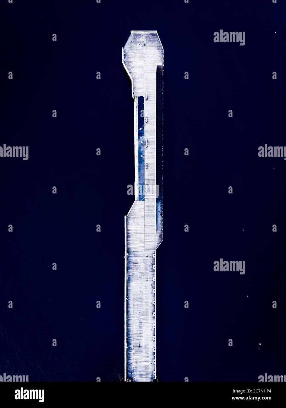 Aerial view of straight pier Stock Photo - Alamy