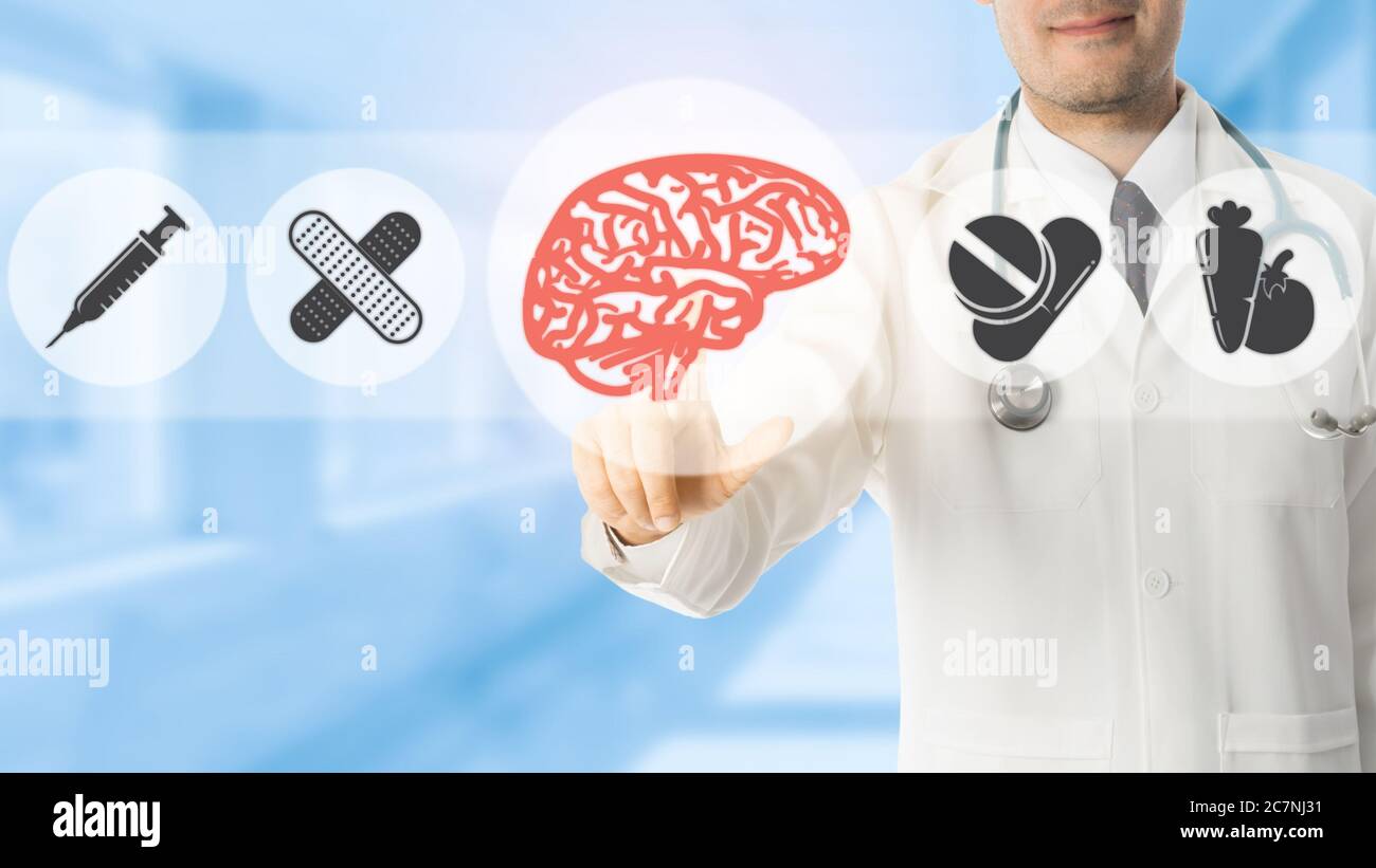 Pointing at brain hi-res stock photography and images - Alamy