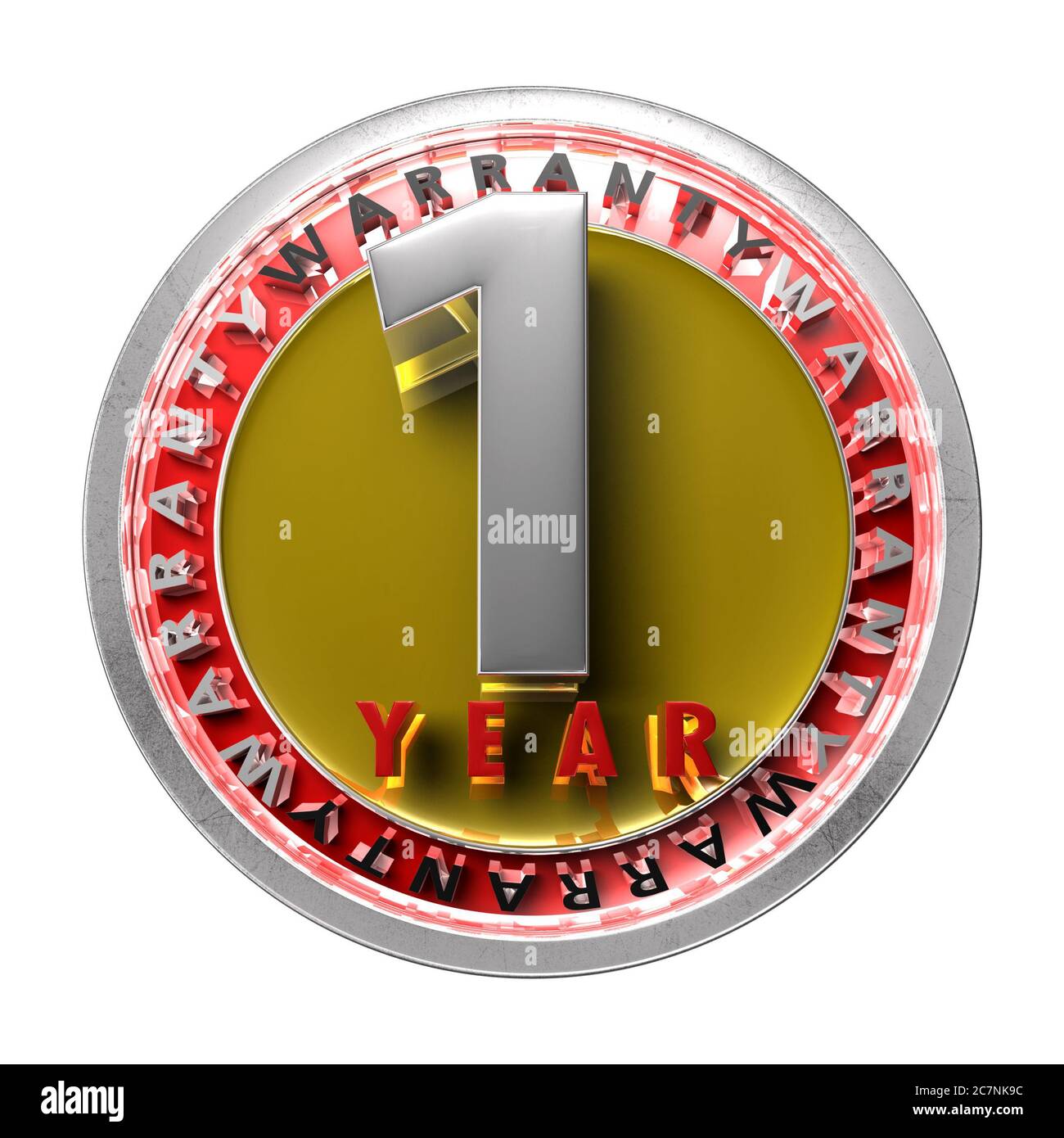 3D illustration Signs 1 year isolated on a white background.(with ...