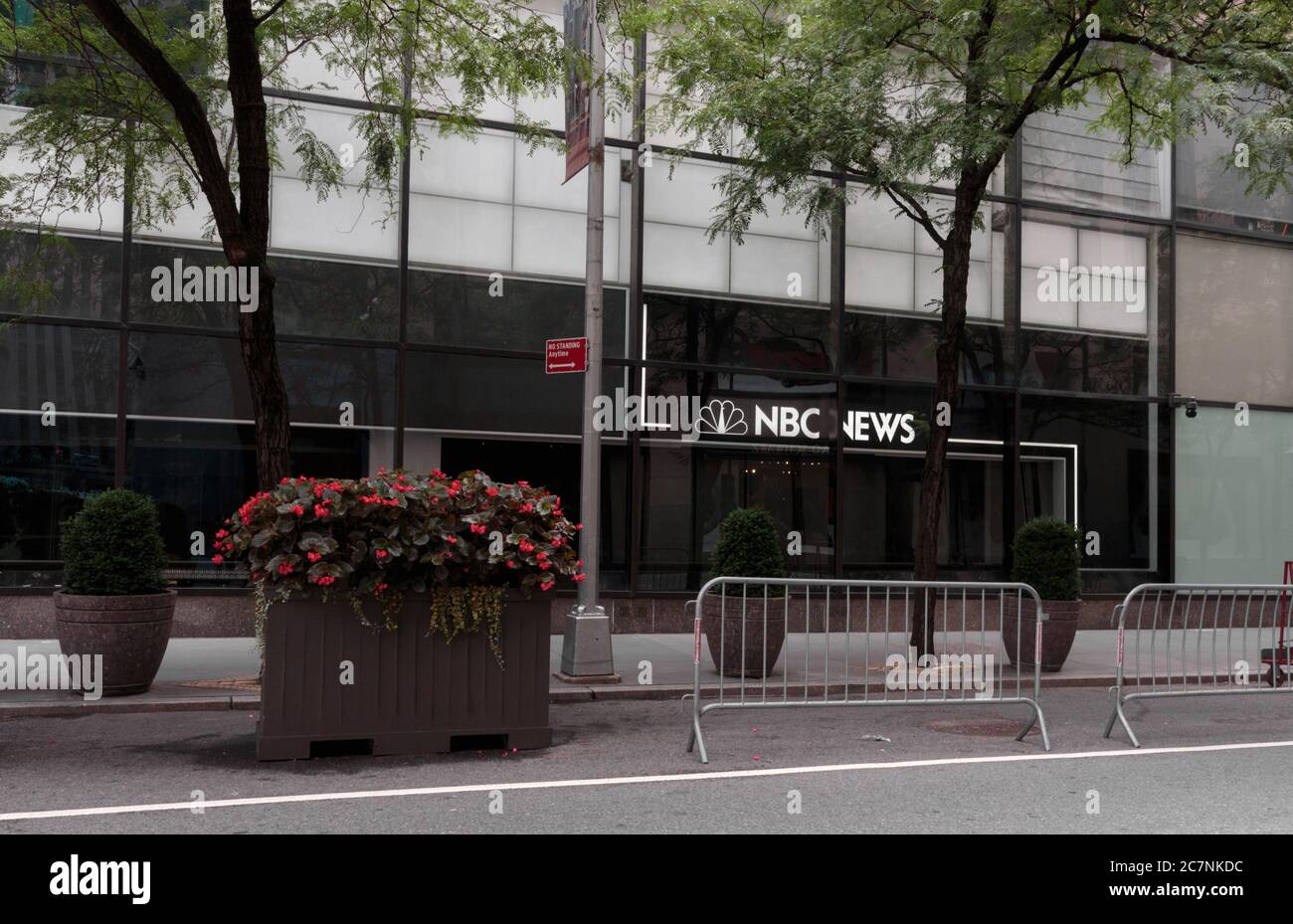 the darkened nbc news television studios in rockefeller center or ...