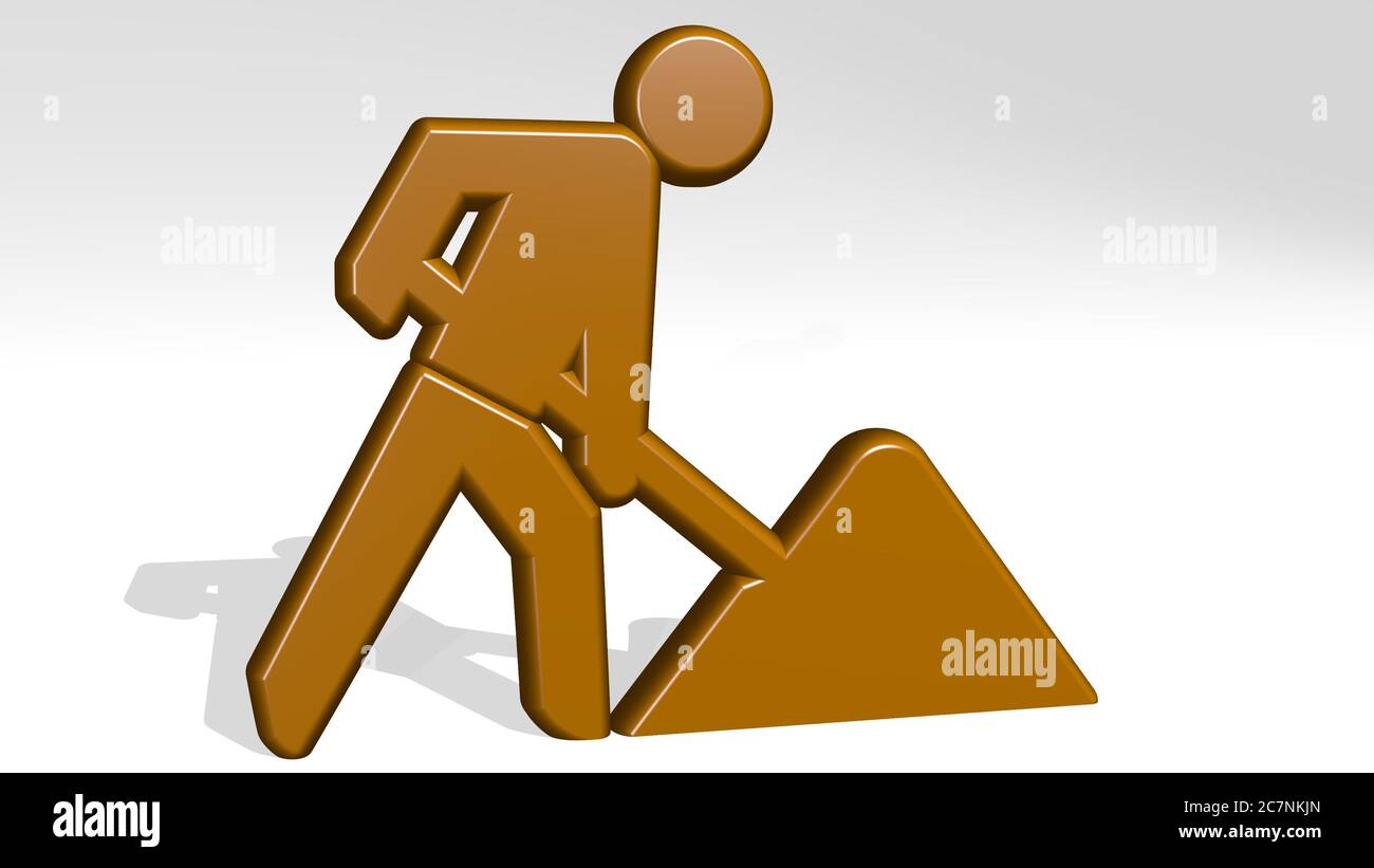 PROFESSIONAL MAN WORKING from a perspective with the shadow. A thick ...