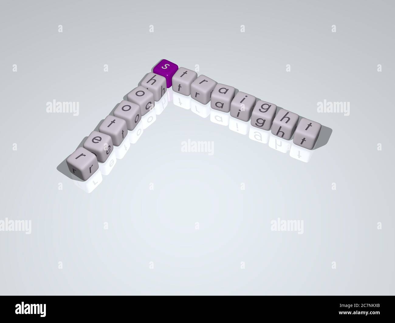 combination of straight shooter built by cubic letters from the top ...