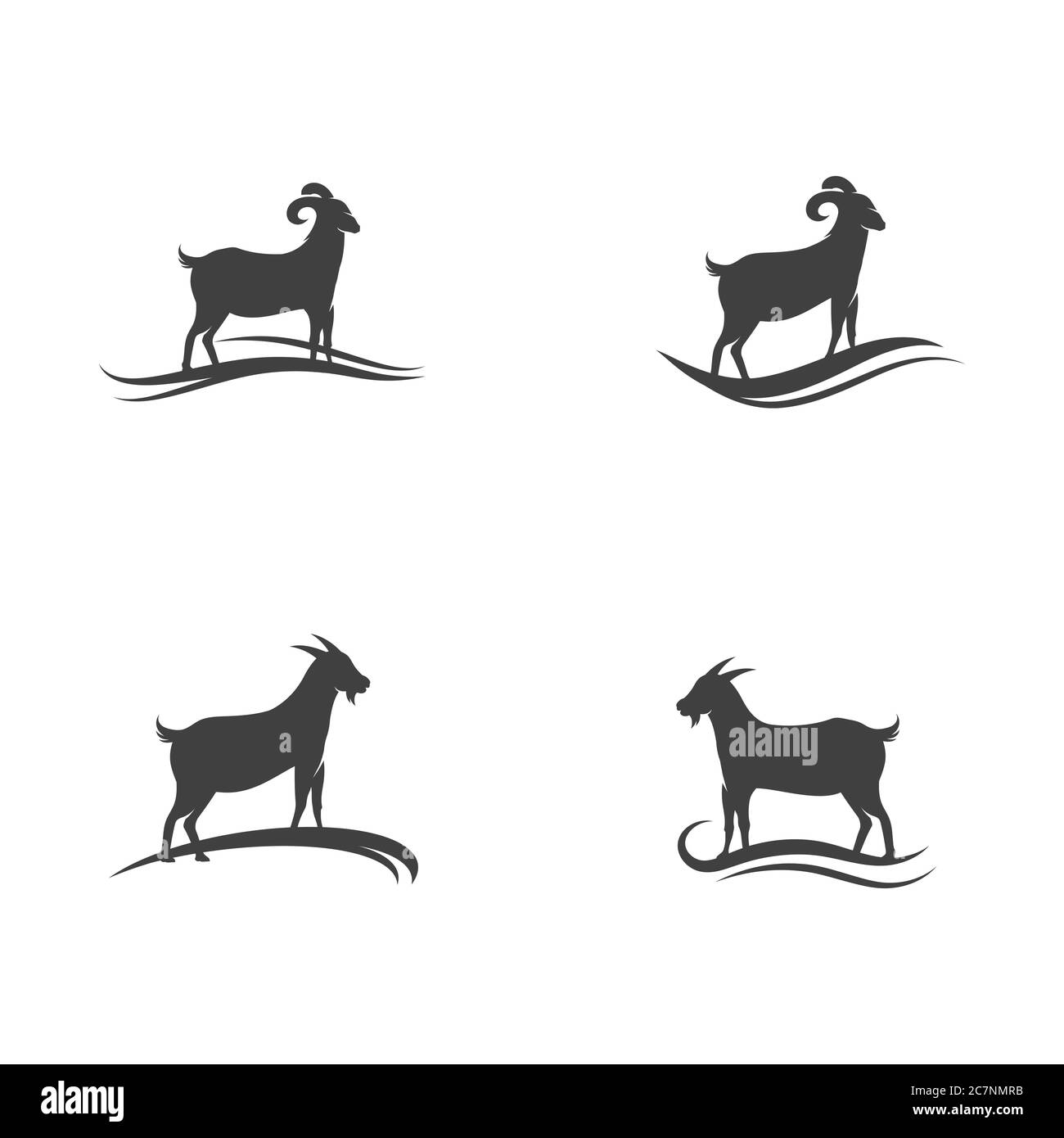 Goat Logo Template vector icon illustration design Stock Vector Image ...