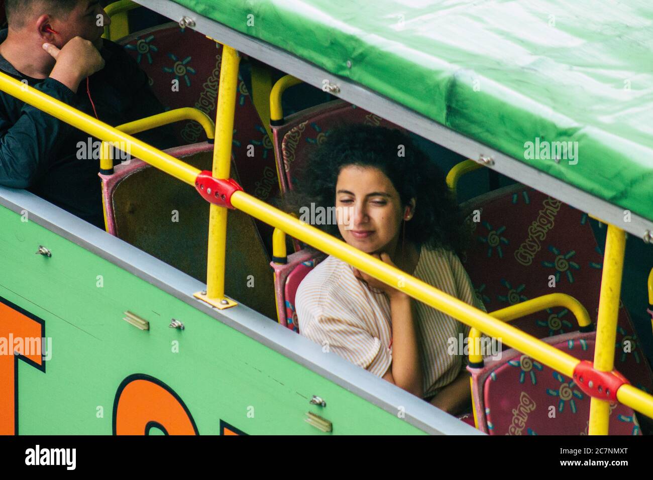 Budapest Hungary july 18, 2020 View of a Hungarian tourist bus for ...