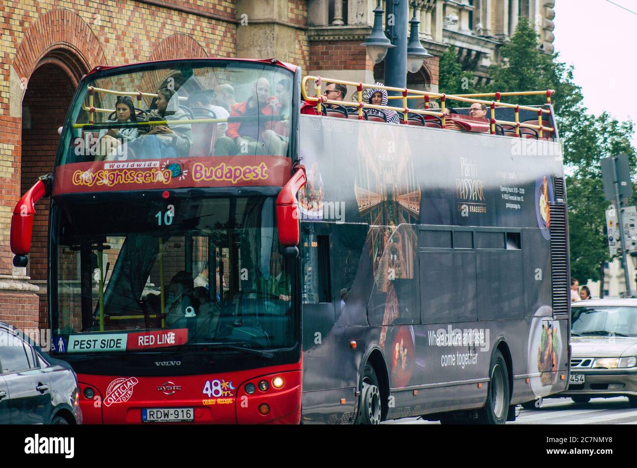Budapest Hungary july 18, 2020 View of a Hungarian tourist bus for ...