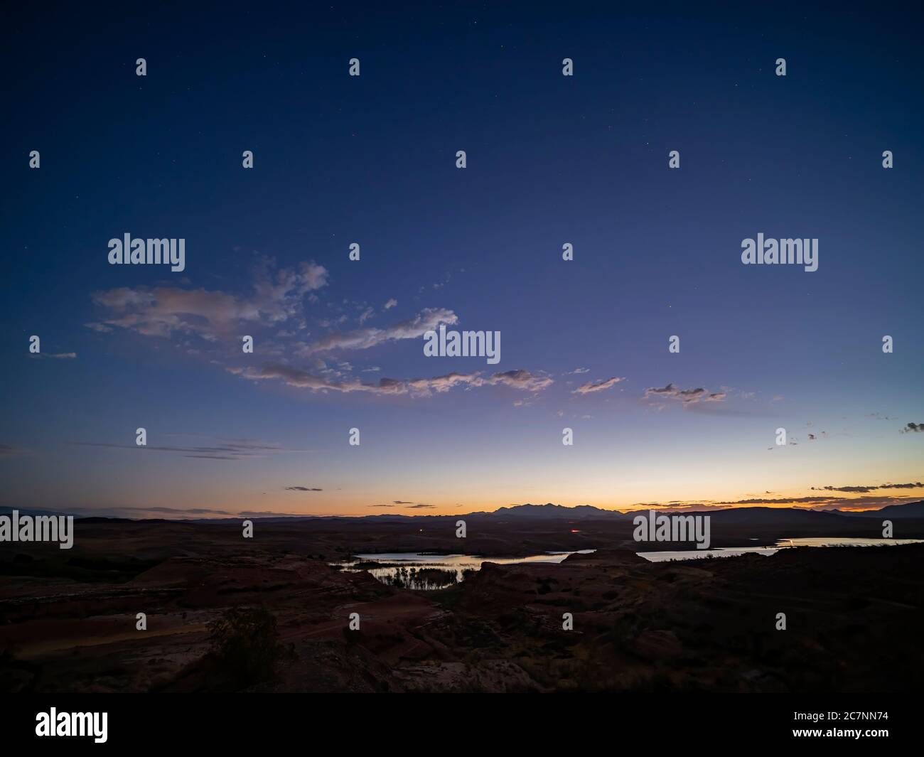 Dusk nature view of the Comet NEOWISE at Lake Mead, Nevada Stock Photo ...