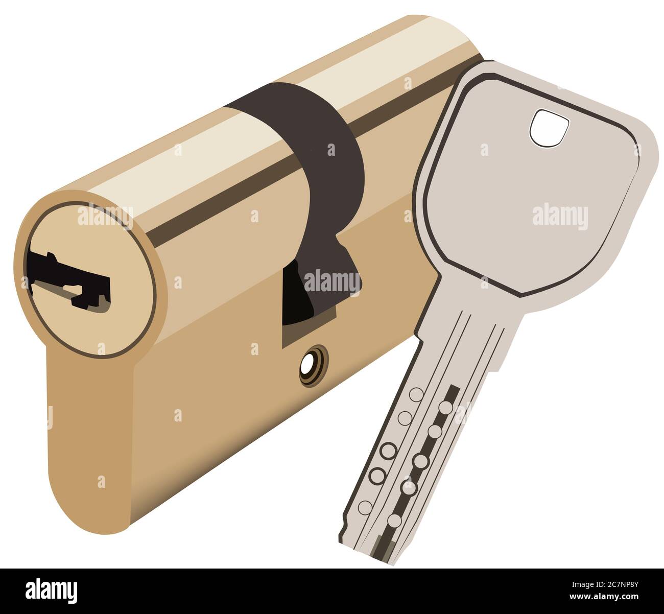 Illustration of a key and lock isolated on a white background Stock ...