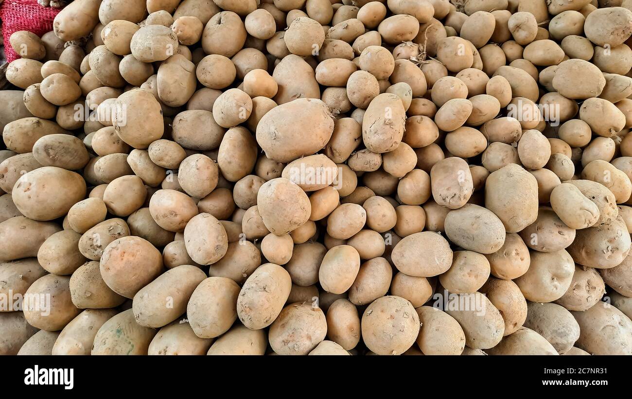 Potatoes on sale at a local city market at Kolkata India Stock Photo ...