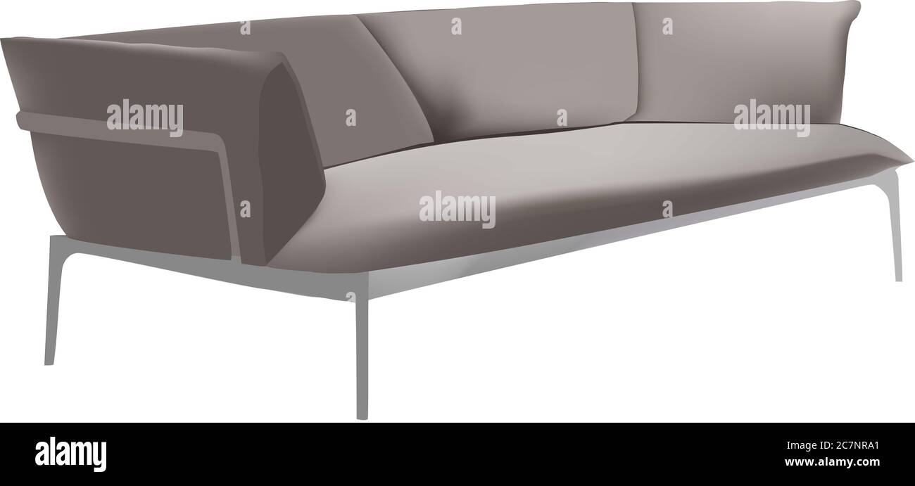 Illustration of a grey modern sofa Stock Photo - Alamy