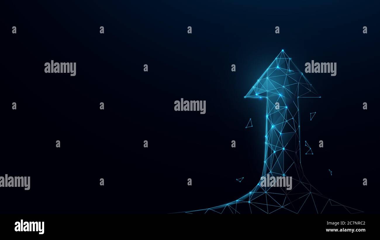 Growing Graph Icon From Lines, Triangles, Particle, Low Poly and ...