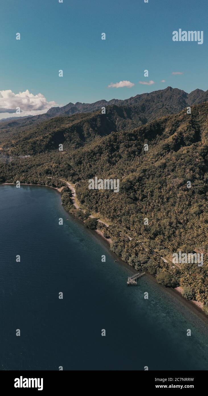 Aerial Shot of a Beautiful Seashore Village in the Philippines Stock ...