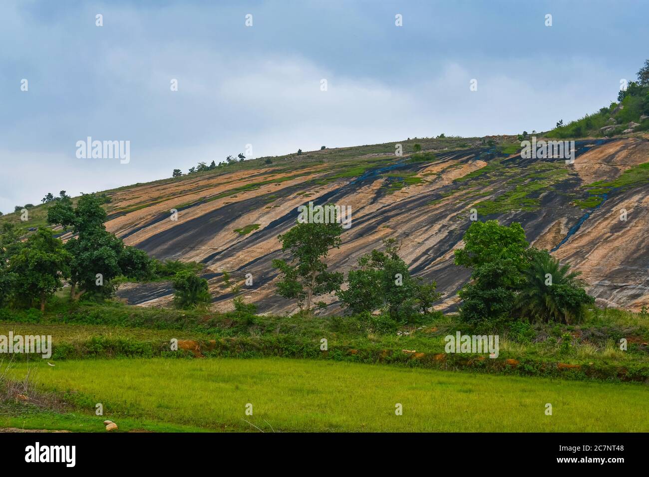 Beautiful Hills View With Blue Sky & Green Nature 01 Stock Photo - Alamy