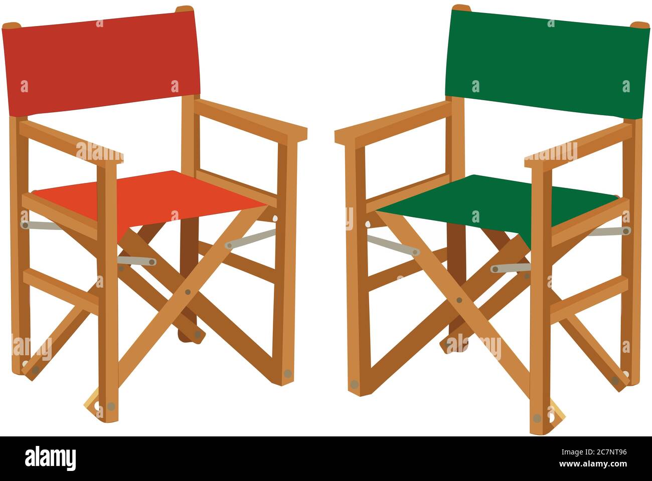 Illustration of the two wooden chairs isolated on a white background ...