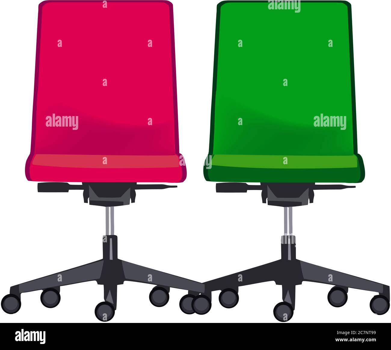 Illustration of the two office chairs isolated on a white background ...