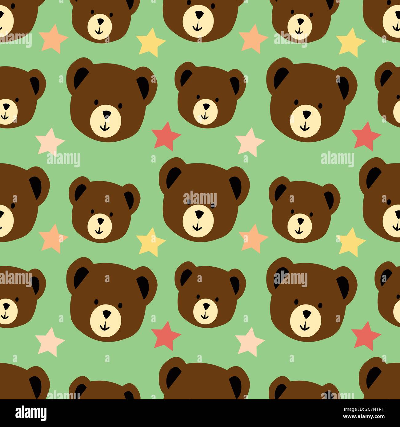 cute bear head seamless pattern vector illustration background Stock ...