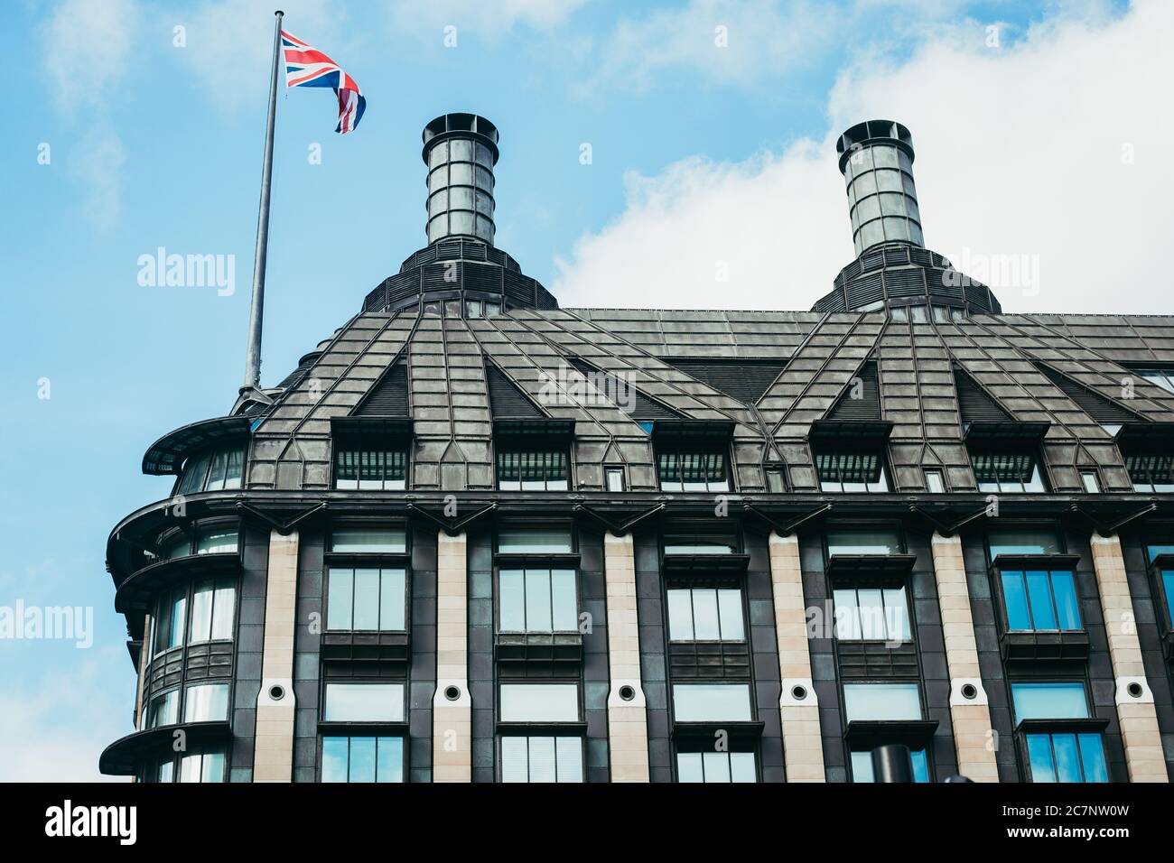 Building with UK flag Stock Photo - Alamy