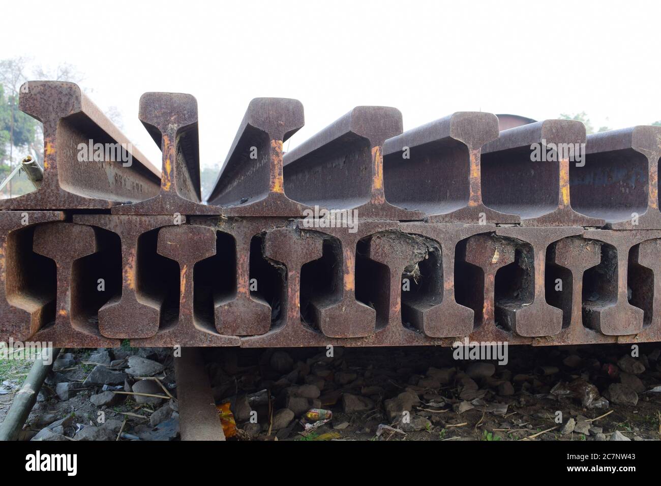 Industrial iron block materials stacked on each other Stock Photo - Alamy