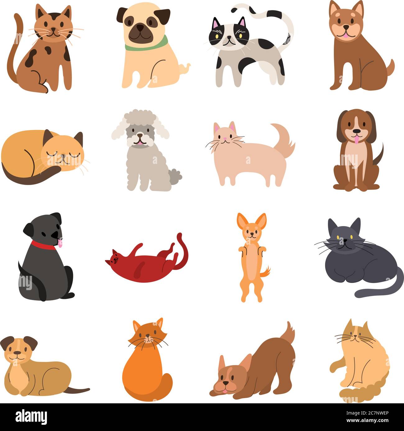 bundle of cats and dogs set icons vector illustration design Stock ...