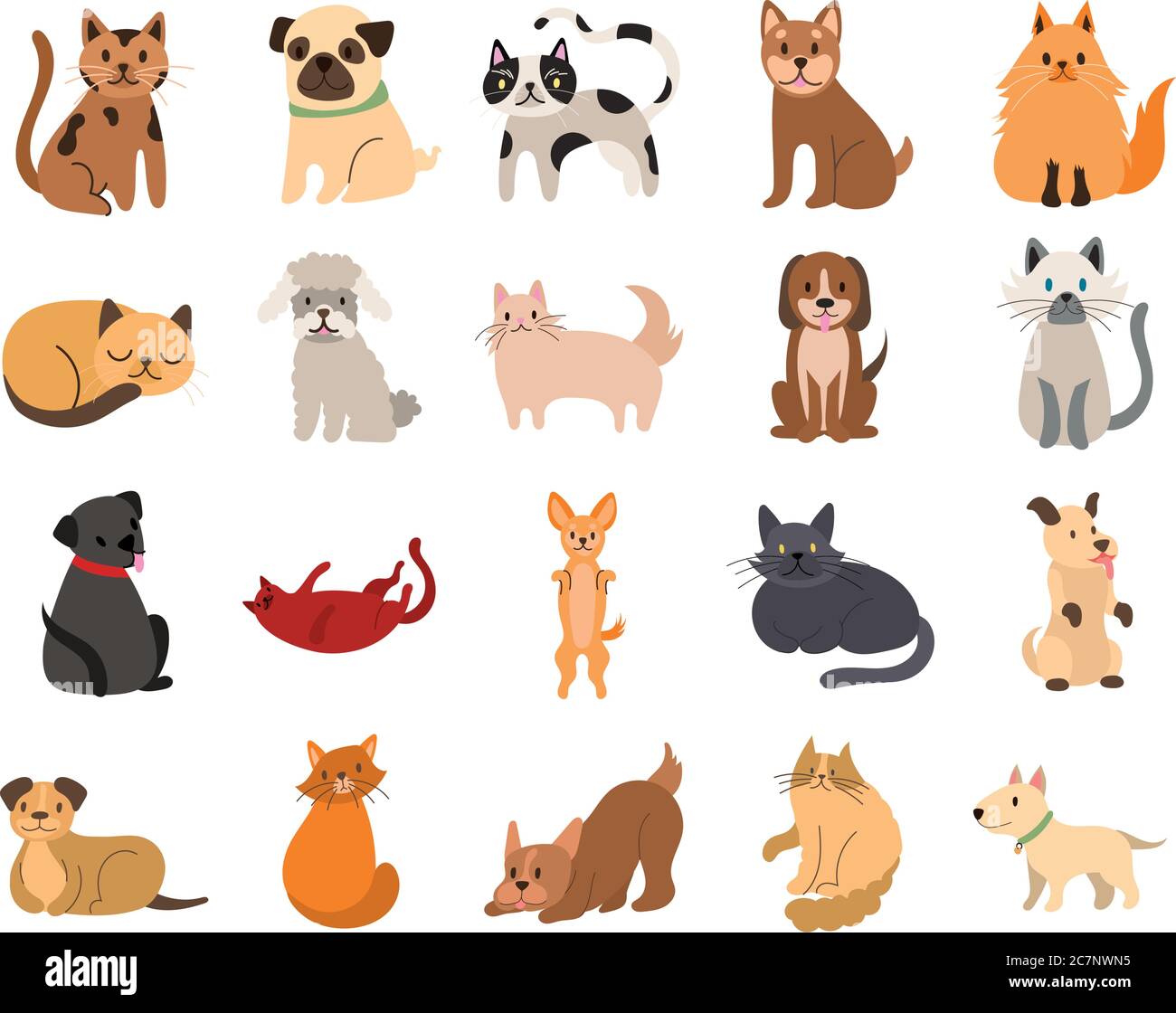 bundle of cats and dogs set icons vector illustration design Stock ...