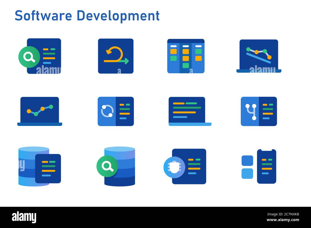 Agile Methodology Software Development Icon Set Collection Of Code Programming Using Sprint