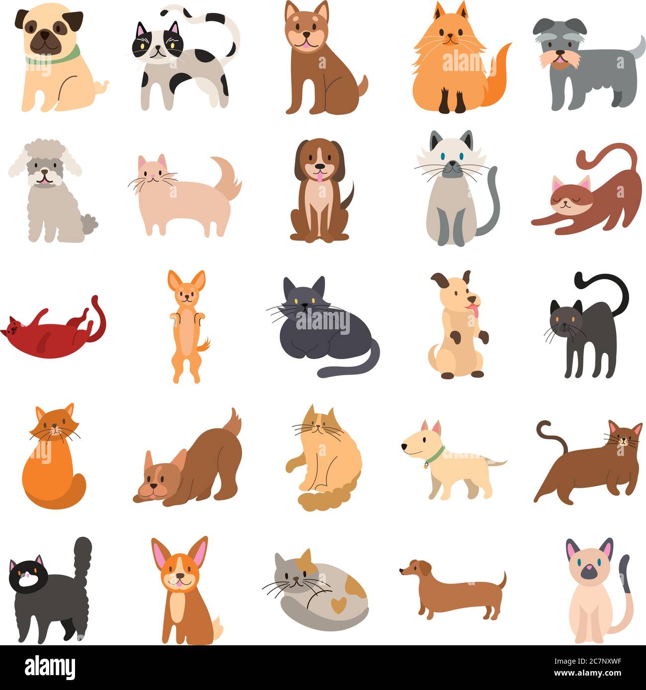 bundle of cats and dogs set icons vector illustration design Stock ...