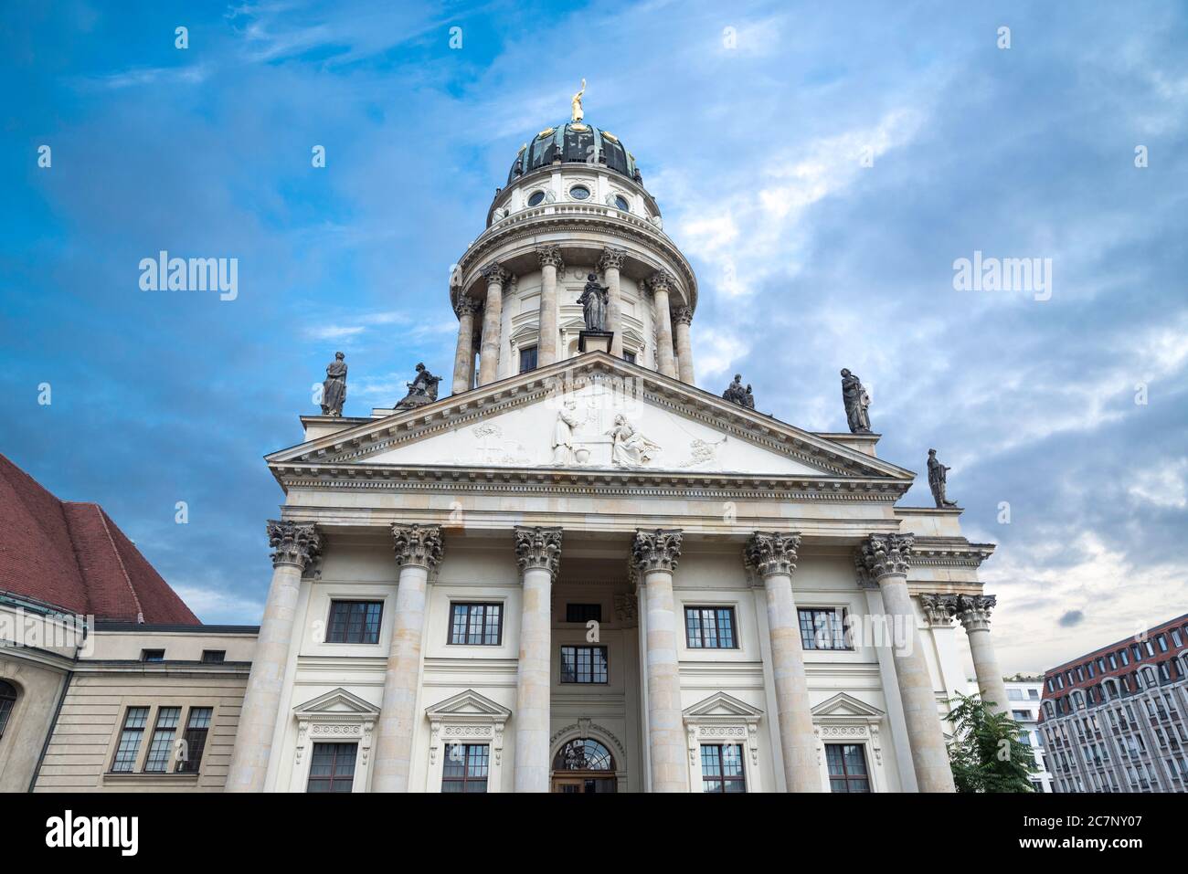 German Cathedral on the background of dramatic sky in Berlin Germany ...