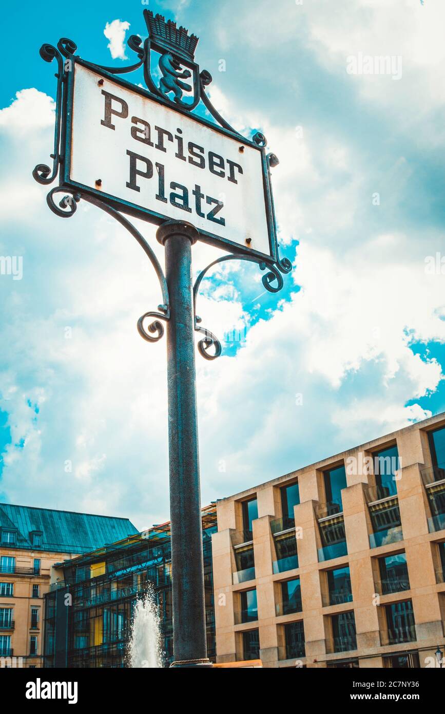 Pariser platz sign square in hi-res stock photography and images - Alamy