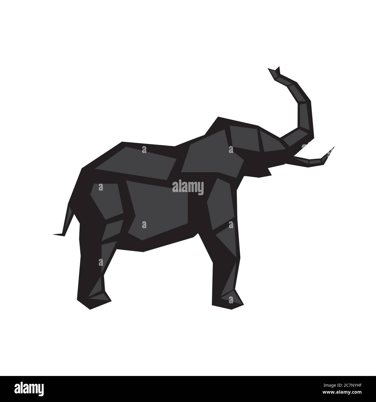 Abstract elephant icon isolated on a white background. Vector image ...