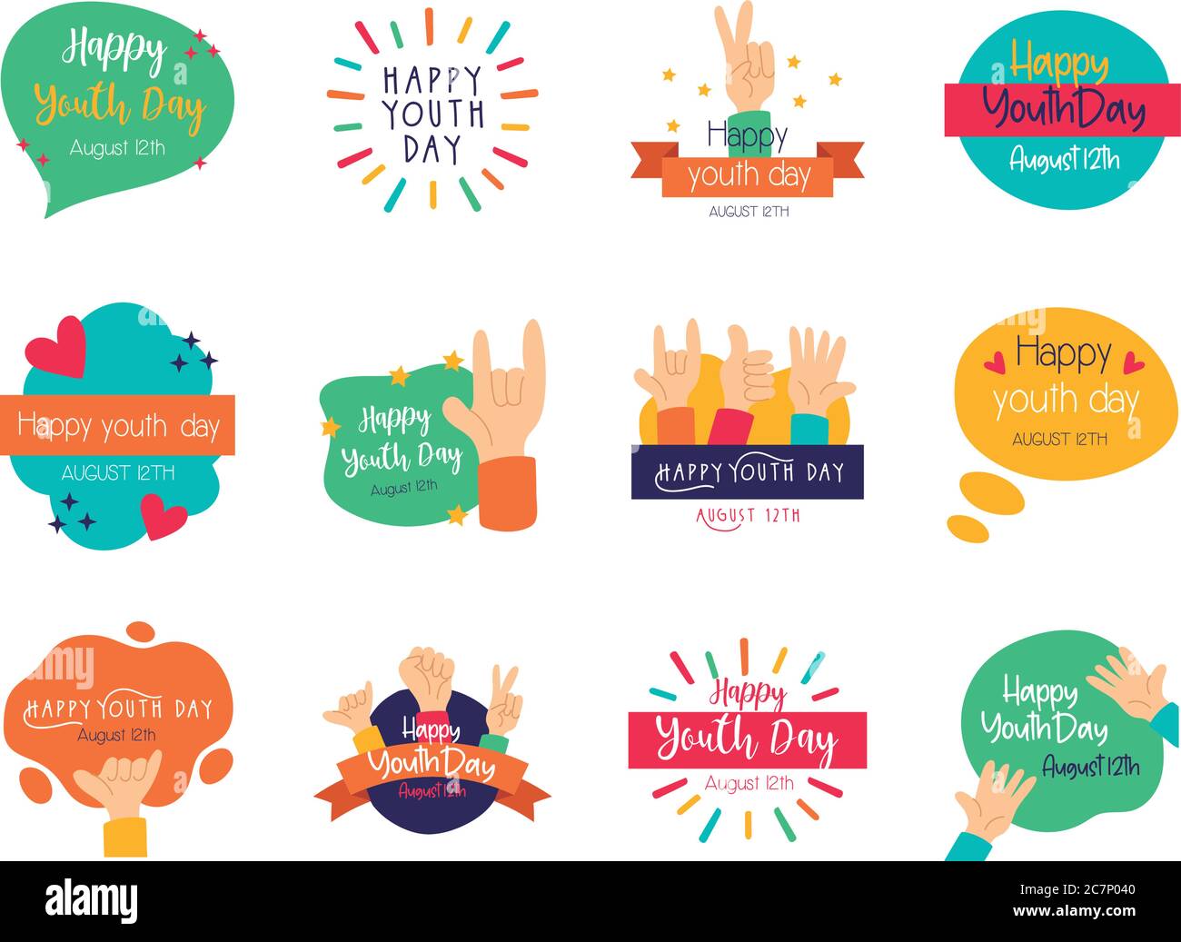 Youth day sticker Stock Vector Images - Alamy