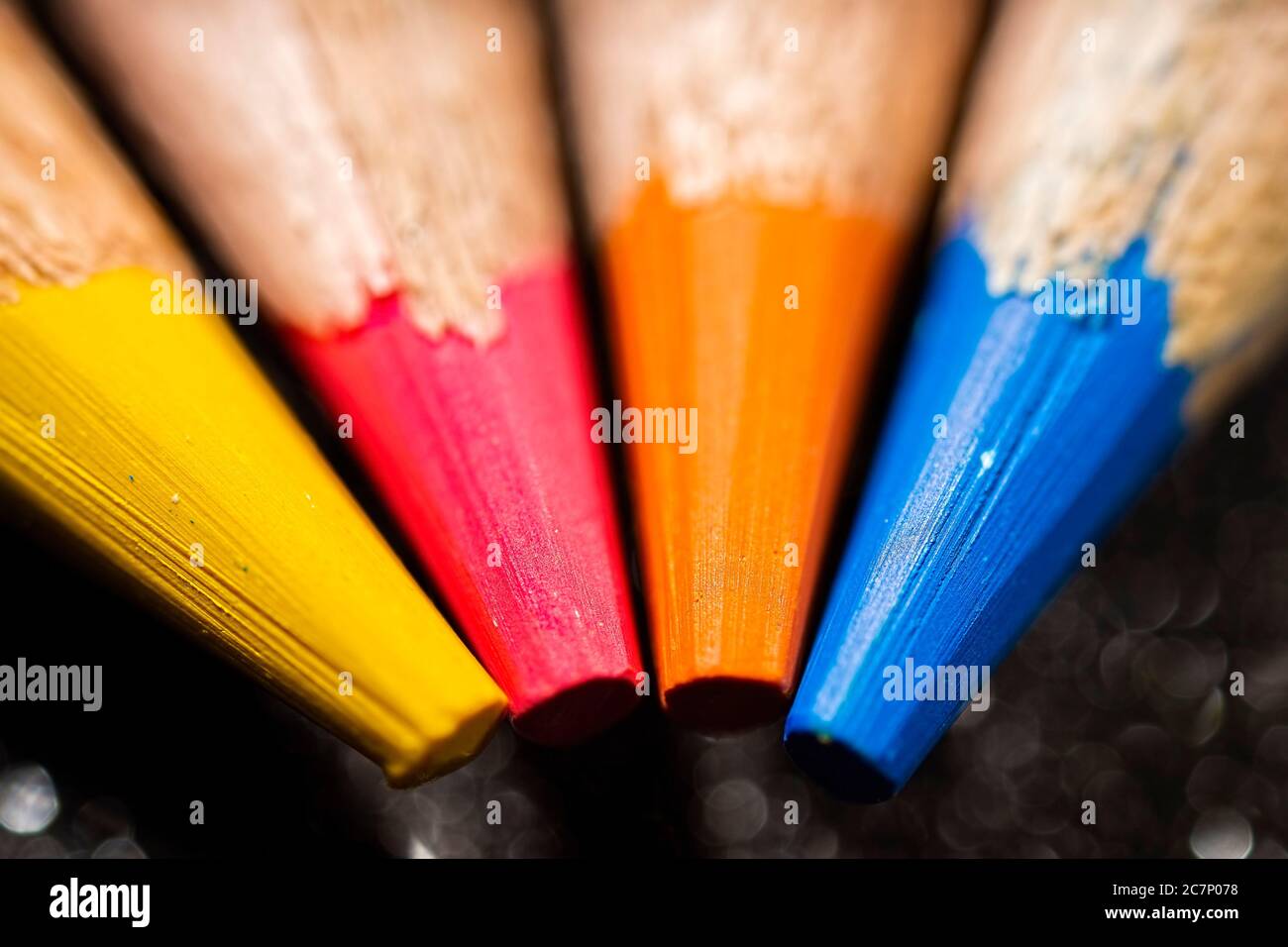 Extreme macro photo of coloured pencils Stock Photo - Alamy