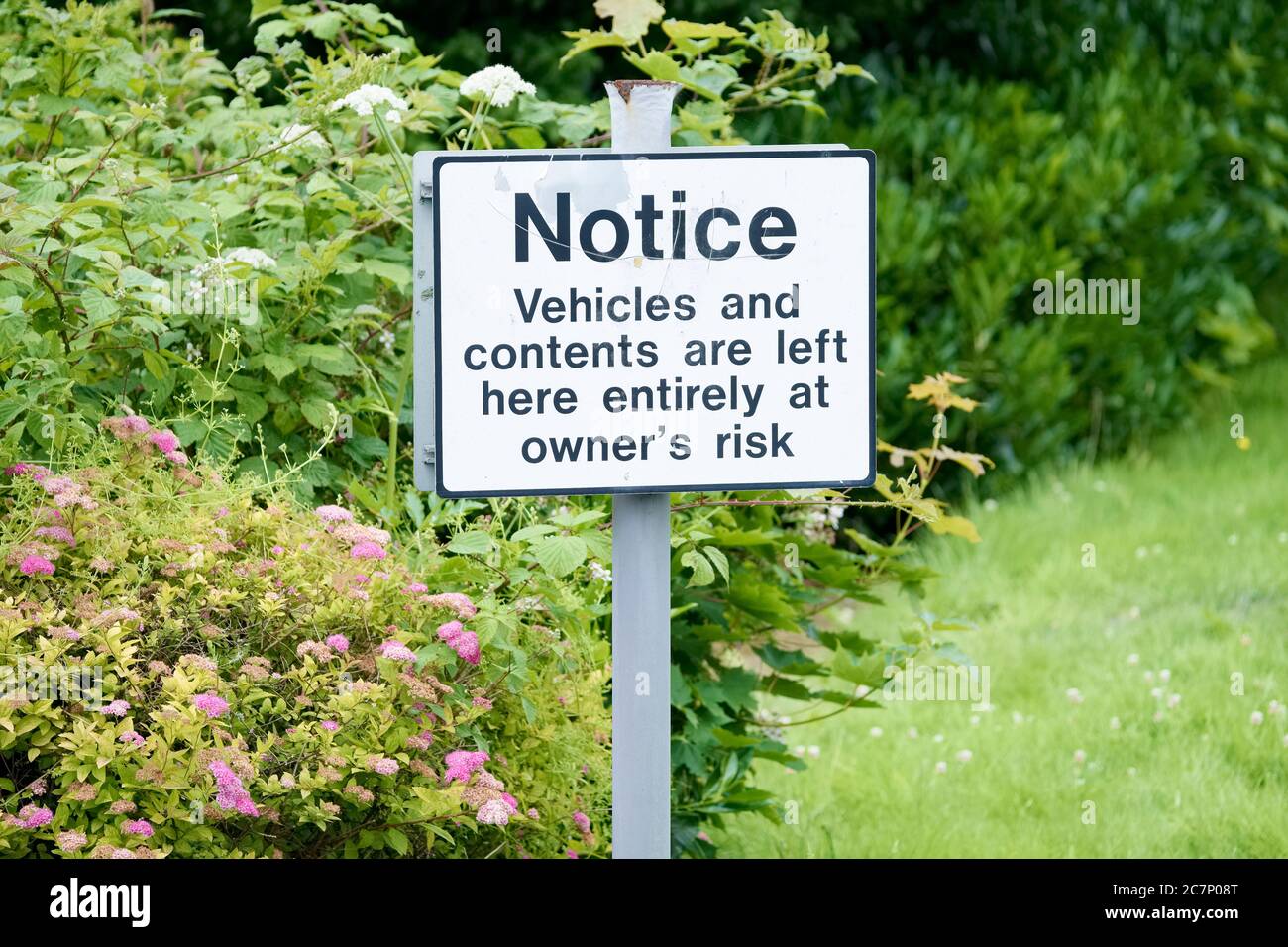 Car park users do so at own risk sign Stock Photo - Alamy Car park users do so at own risk sign Stock Photo - Alamy