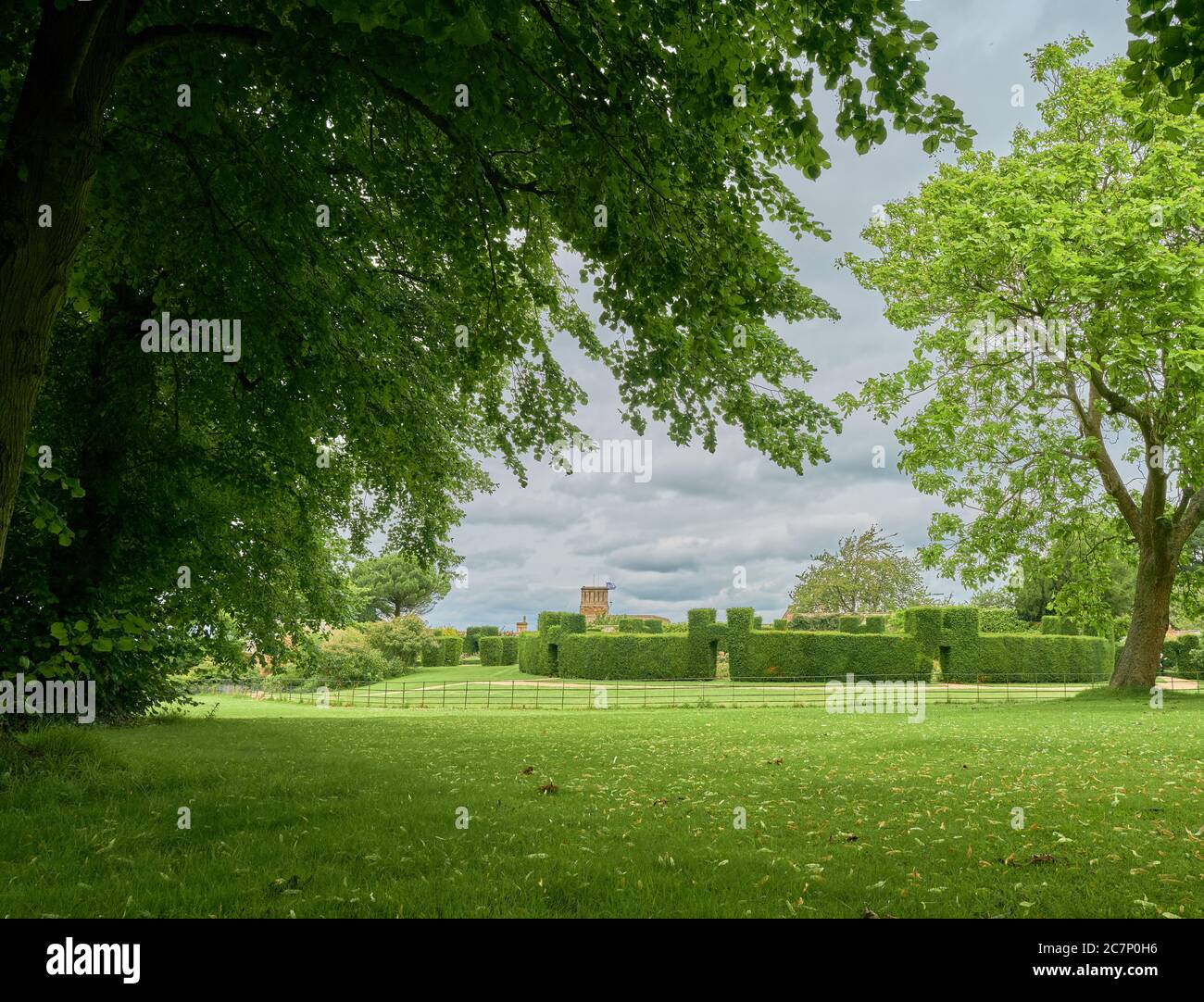 Parkland outside the fromal gardens at Rockingham castle, Corby ...