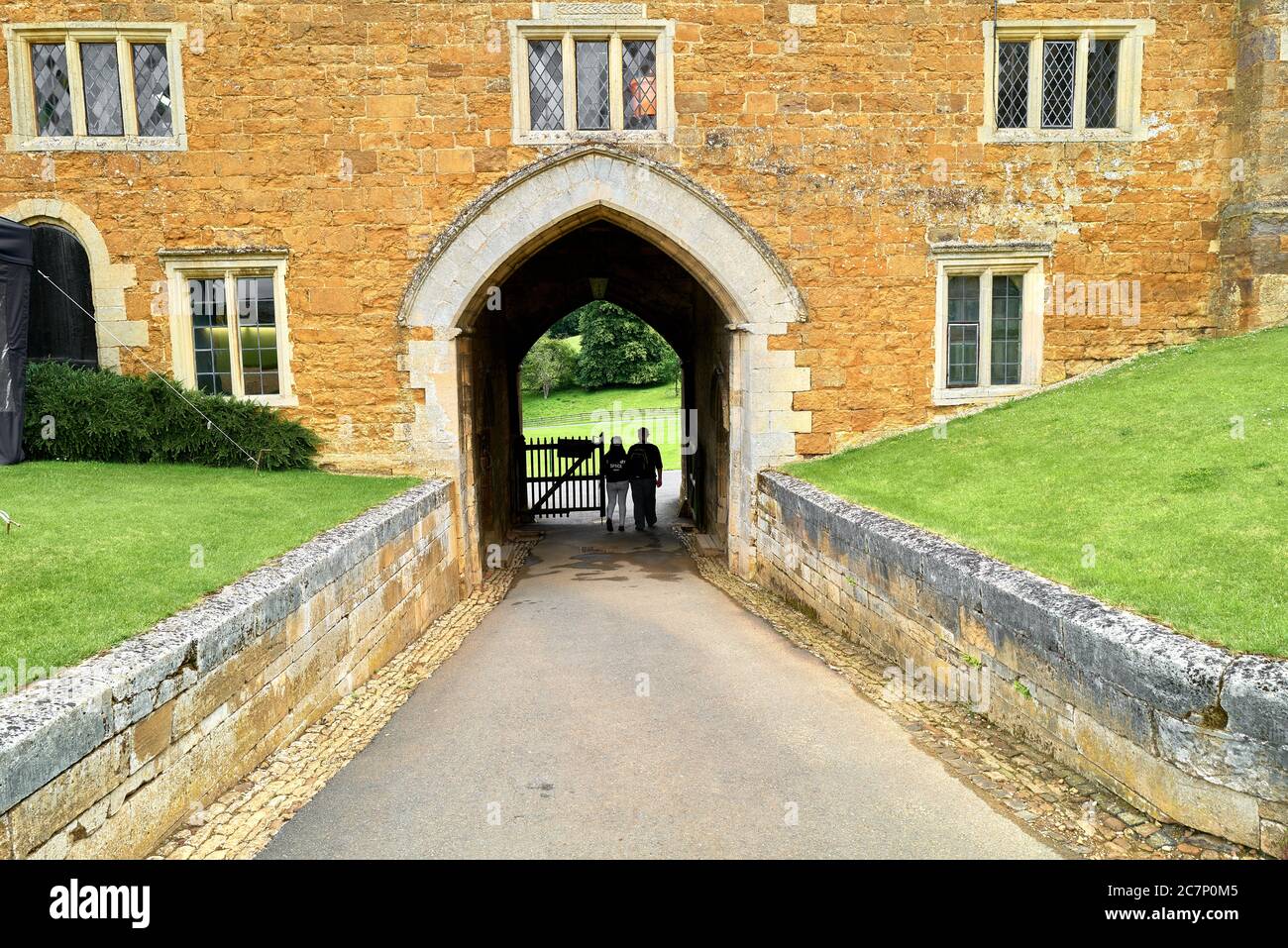 Gateway at the exit and entrance to Rockingham castle, Corby, England ...