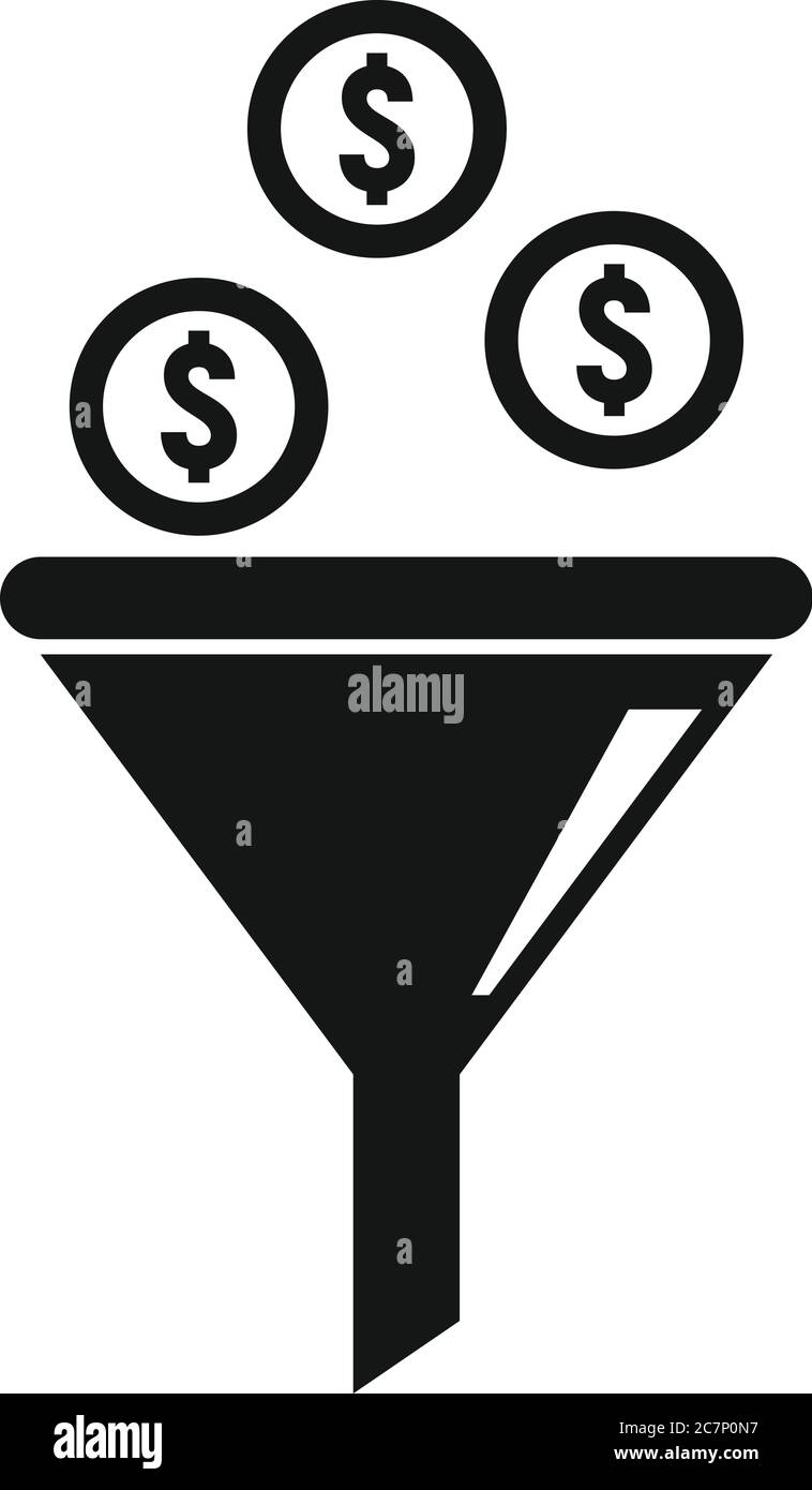 Marketing money funnel icon. Simple illustration of marketing money ...