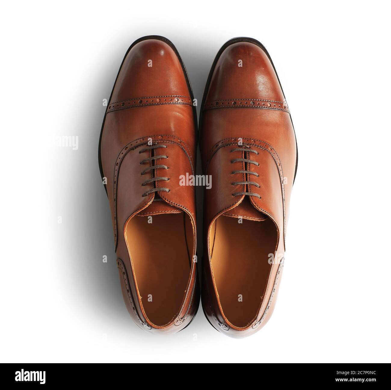 Brown leather men's shoes in classic style Stock Photo - Alamy