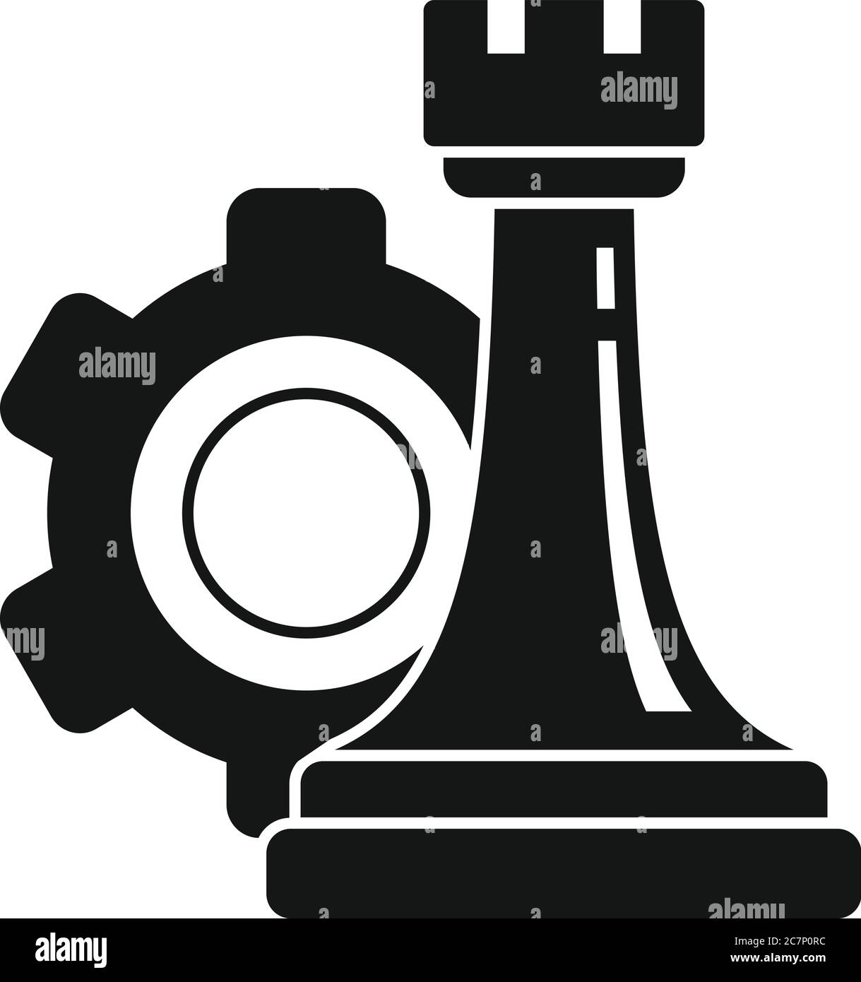 Gear strategy rook icon. Simple illustration of gear strategy rook ...