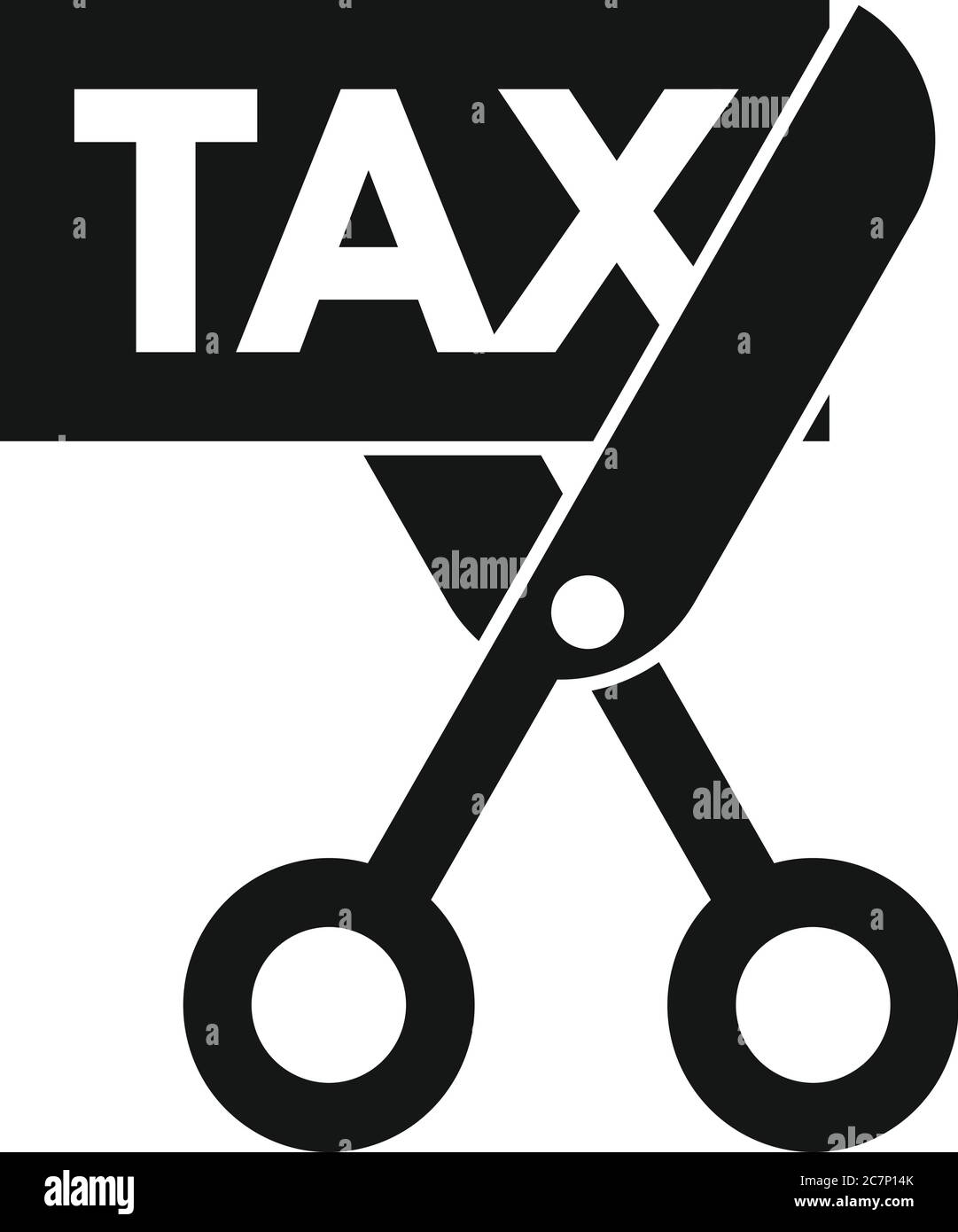 Scissors cut tax icon. Simple illustration of scissors cut tax vector ...