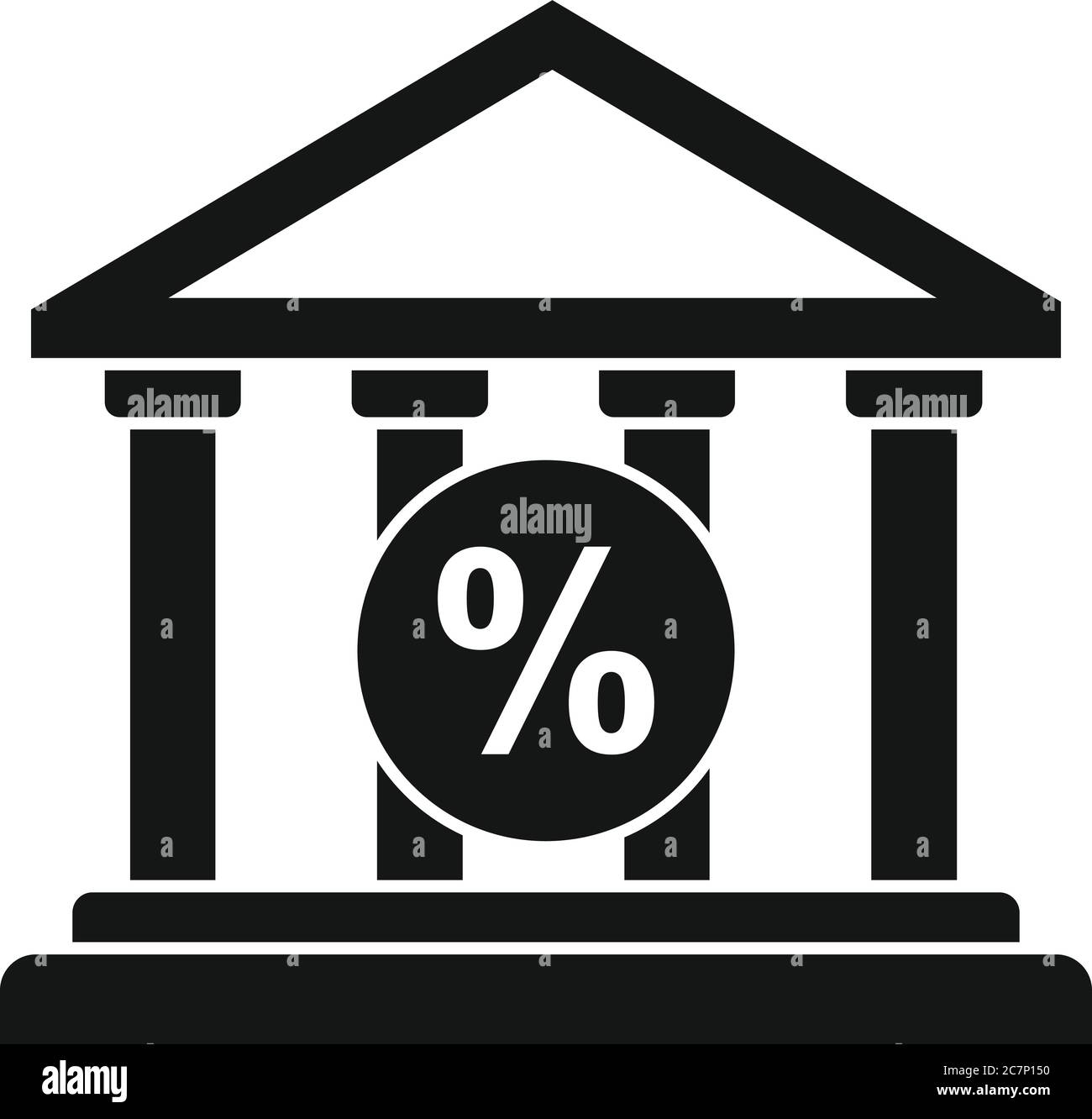 Tax bank building icon. Simple illustration of tax bank building vector ...
