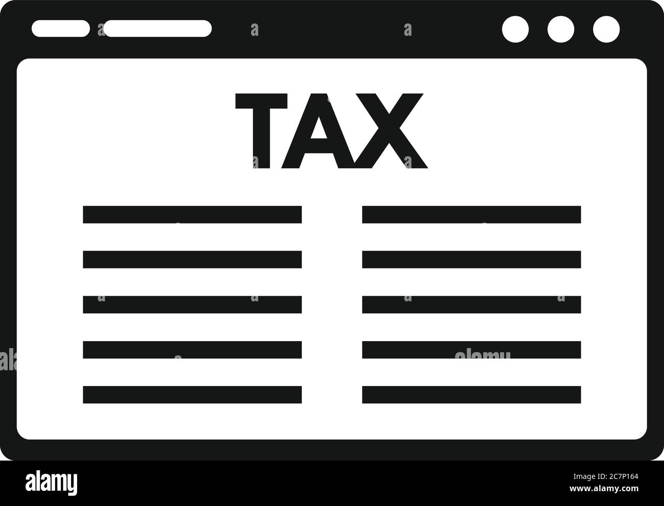Web page tax icon. Simple illustration of web page tax vector icon for ...